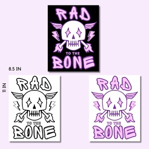 RAD Skull Coloring Page: Halloween Printable Art (digital Download) - Etsy