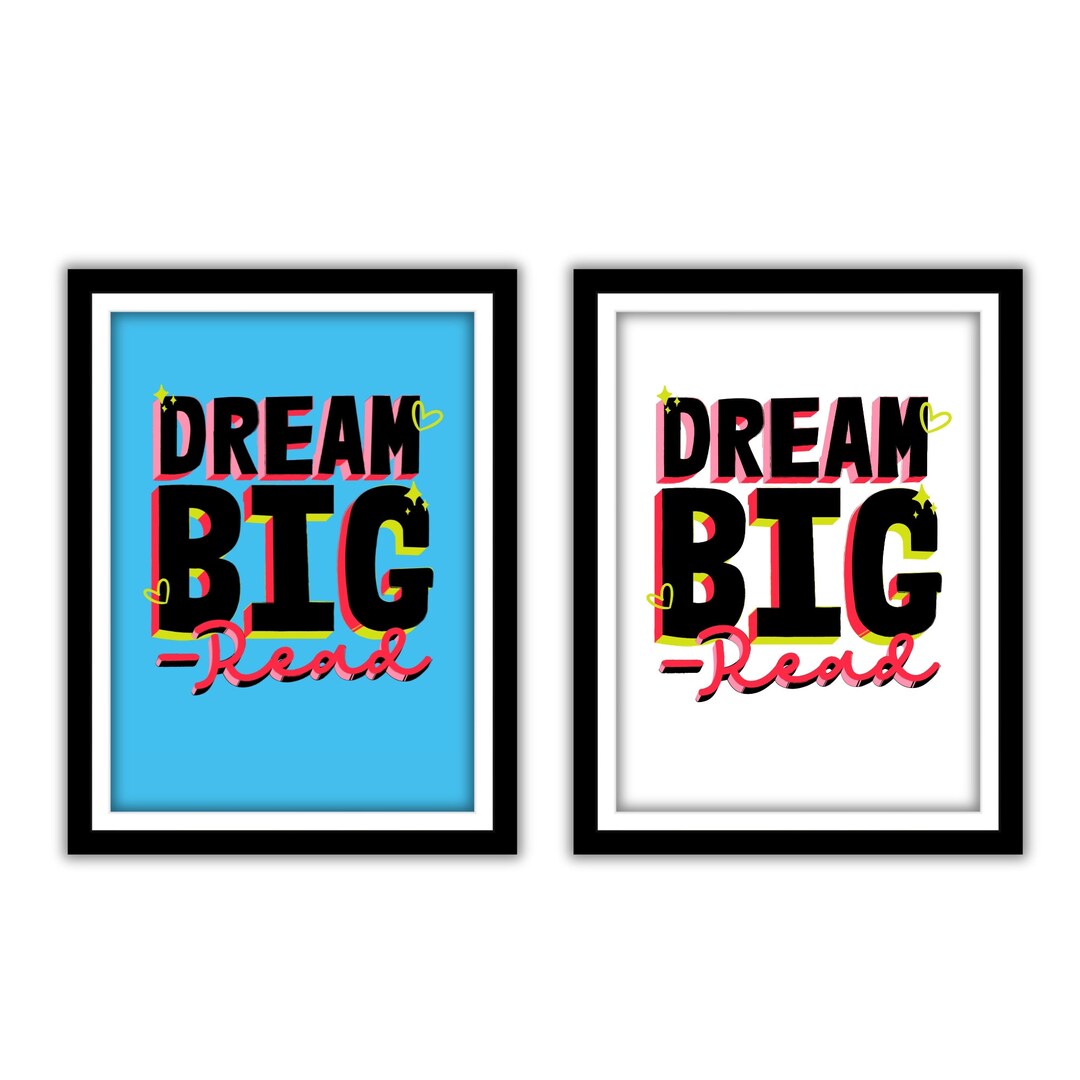 Dream Big Read School Wall Art Digital Download, Read Flashcards ...