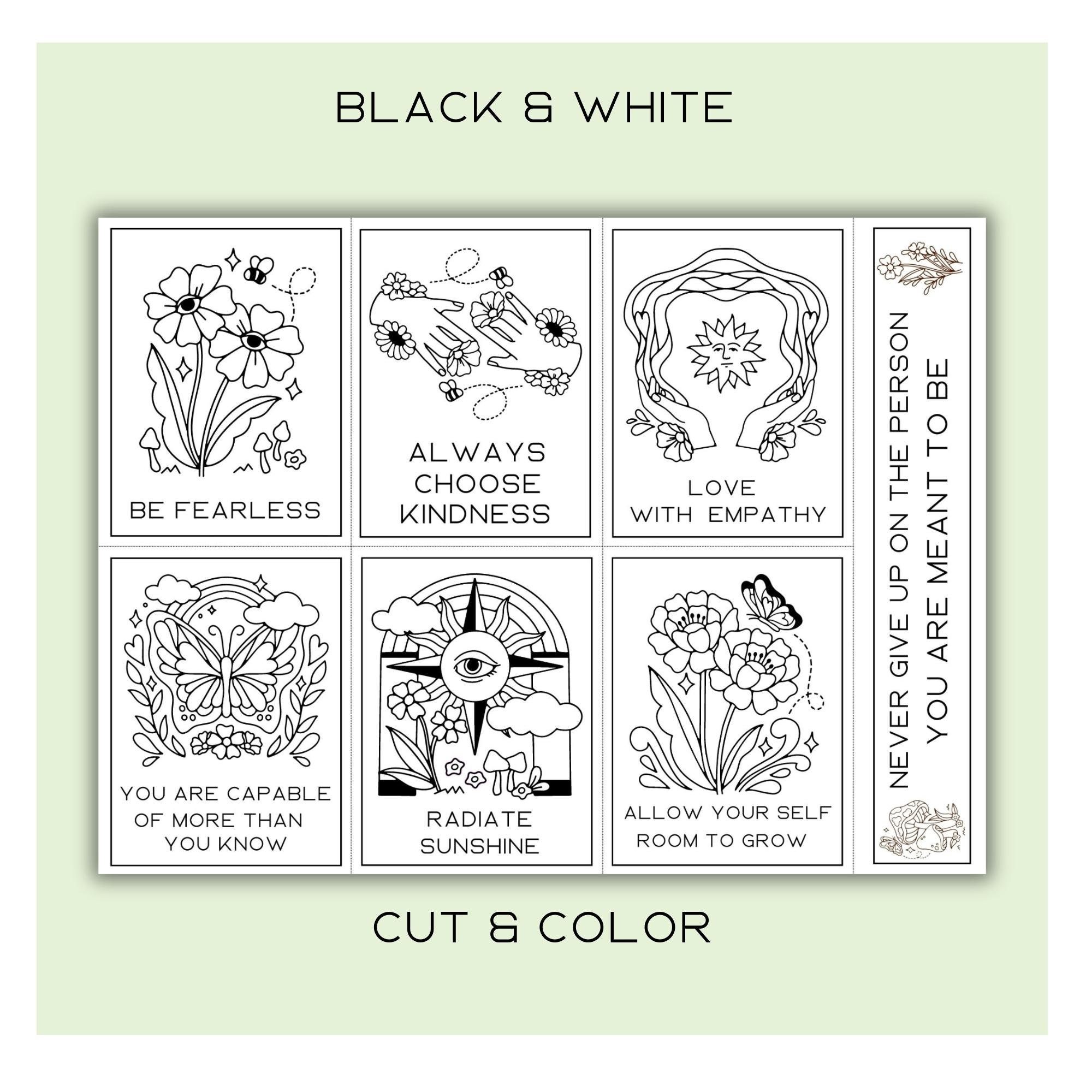 Retro Positivity Flashcards, Retro Positivity Bookmark, Pintables ...