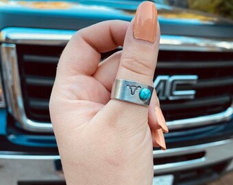 Turquoise Longhorn Ring - Etsy