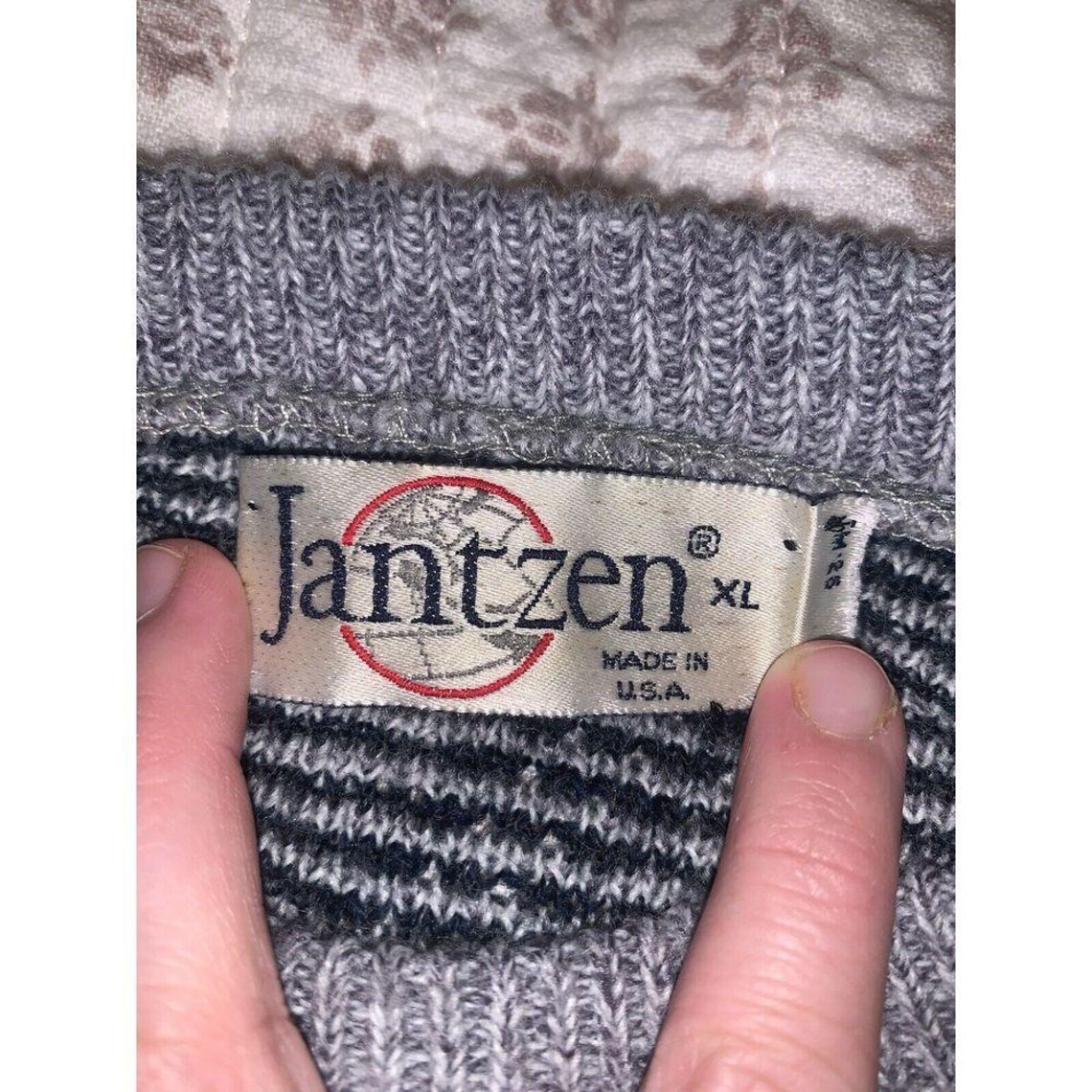 Men's Jantzen XL Acrylic Knit Grey Sweater Grandpa Core 90s Retro ...