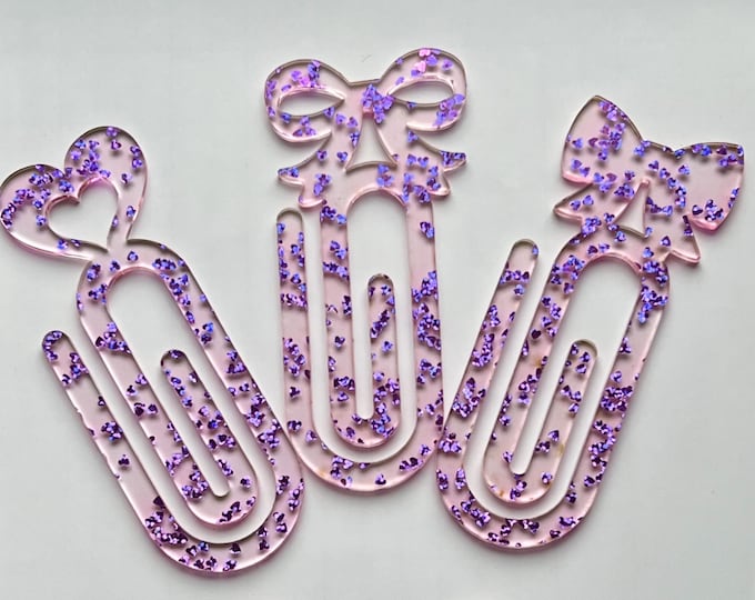 Rose Gold Paper Clip, Velvet Bow Planner Clip, Rose Gold Planner Clip ...