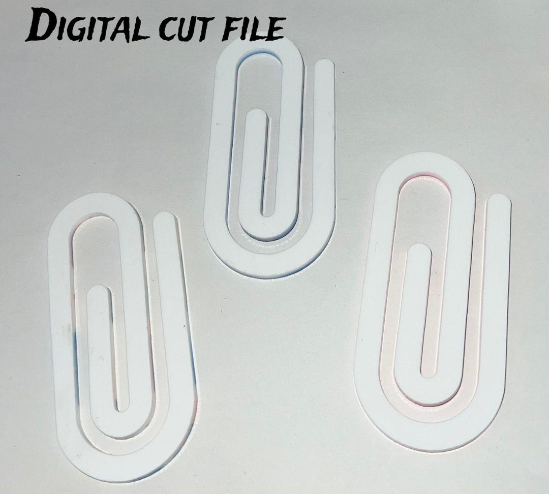 Cut File for Jumbo Paper Clip, Paper Clip Bookmark, Laser Cut File ...