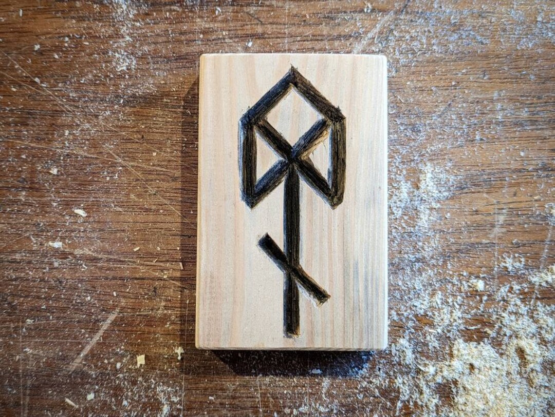 Hand Carved Runic Magic 'odin' Bind Rune Made From - Etsy