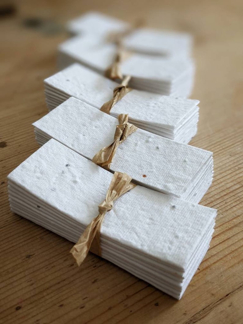 Handmade Plantable Seed Paper Place Cards: Eco-friendly Wedding Decor ...