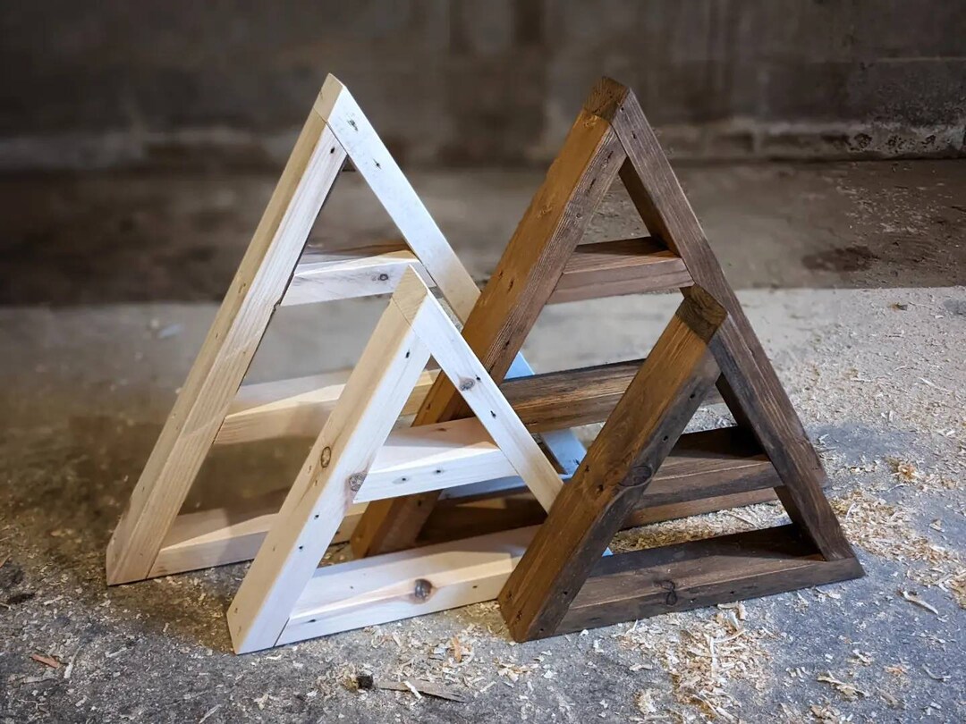 Handmade Pyramid Shelves / Crystal Display / Ornament Shelf / Natural ...