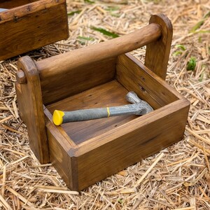 Handmade Chunky Wooden Trug With Hand Carved Willow Handle / Tools ...