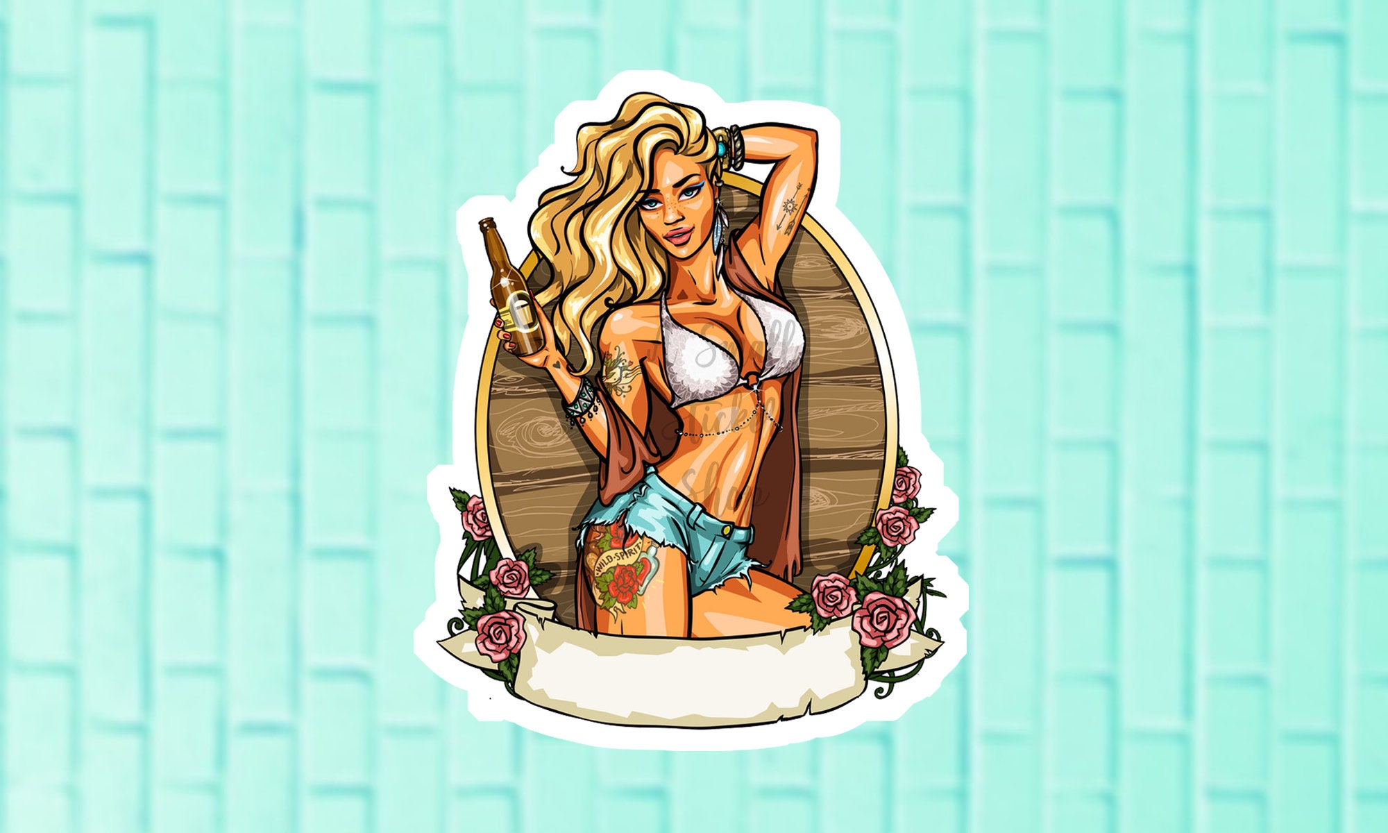 Sexy Pin Up Sticker Cartoon Stickers Small Cute Stickers Etsy