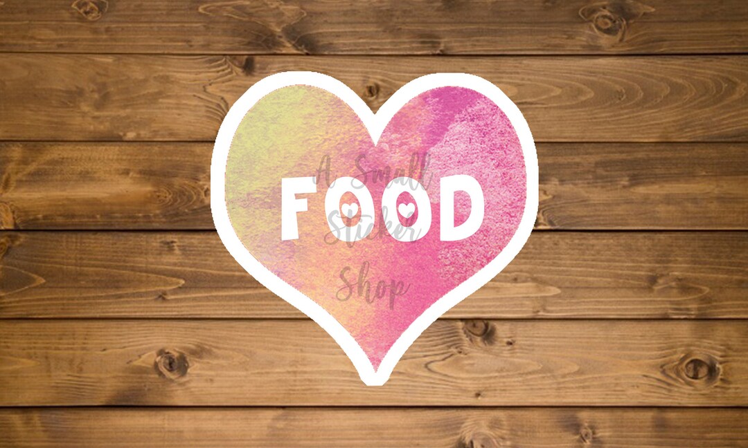 Love Food Sticker Laptop Vinyl Sticker Waterproof Clear - Etsy