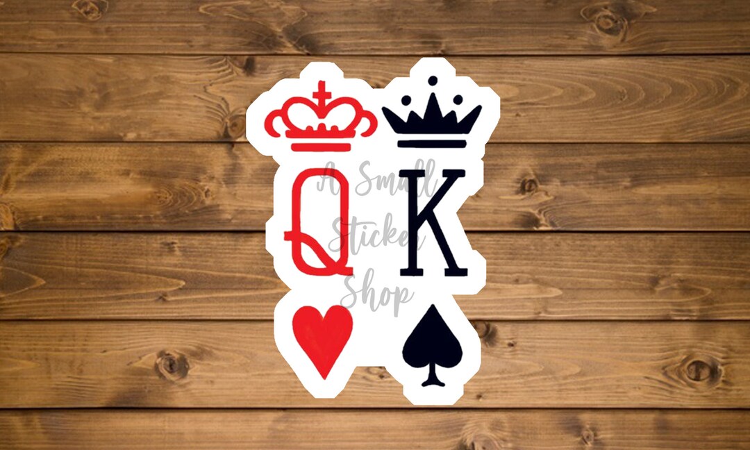 King and Queen Sticker Small Playing Cards Sticker Casino - Etsy