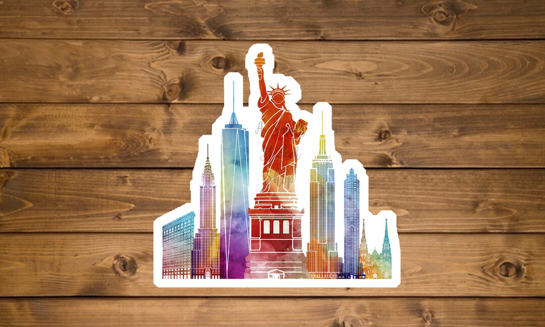 New York Sticker, Clear laptop decals, Waterproof vinyl sticker for ...