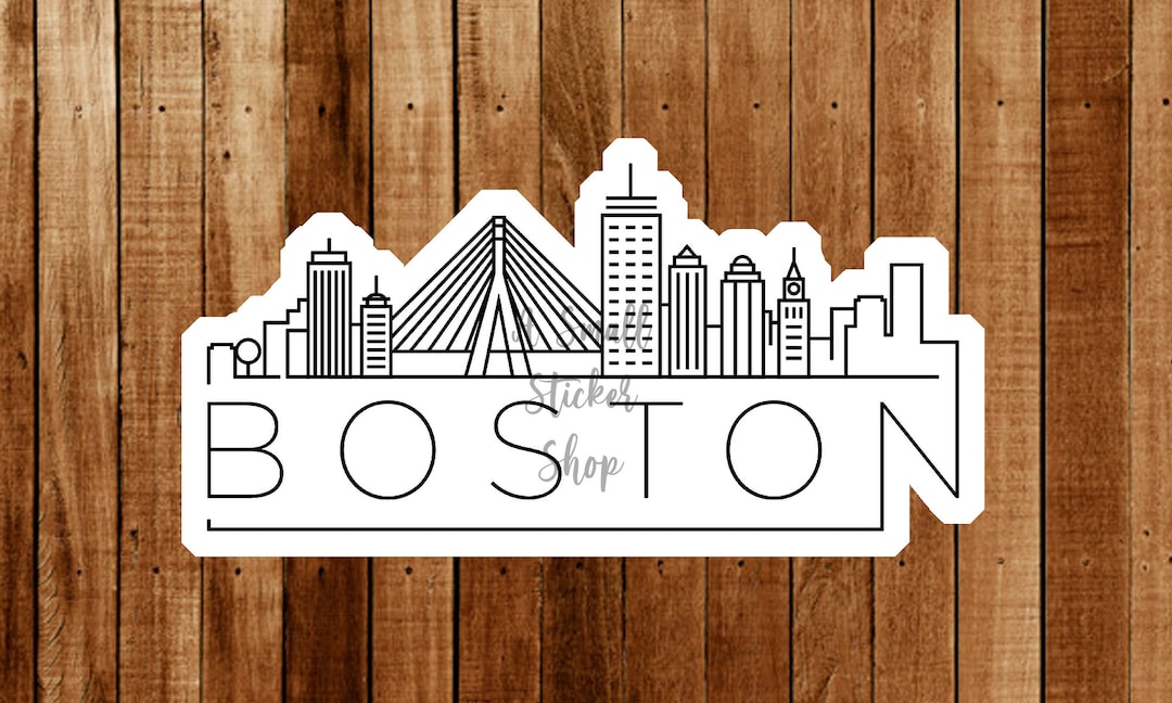 Boston Skyline Sticker, Boston Waterproof Sticker, Vinyl Decals for ...