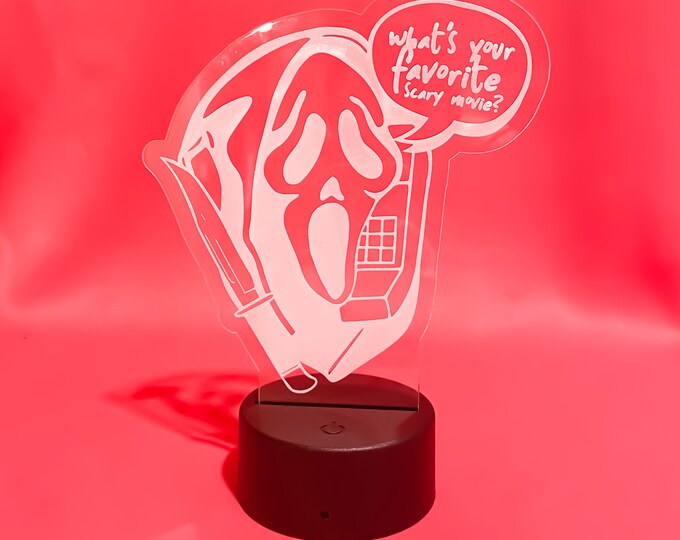 Scream Ghostface What's Your Favorite Scary Movie Acrylic LED Lamp. 3D ...