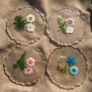 Pressed Floral Resin Coaster, Dried Flower Coasters, Birthday Gift for ...