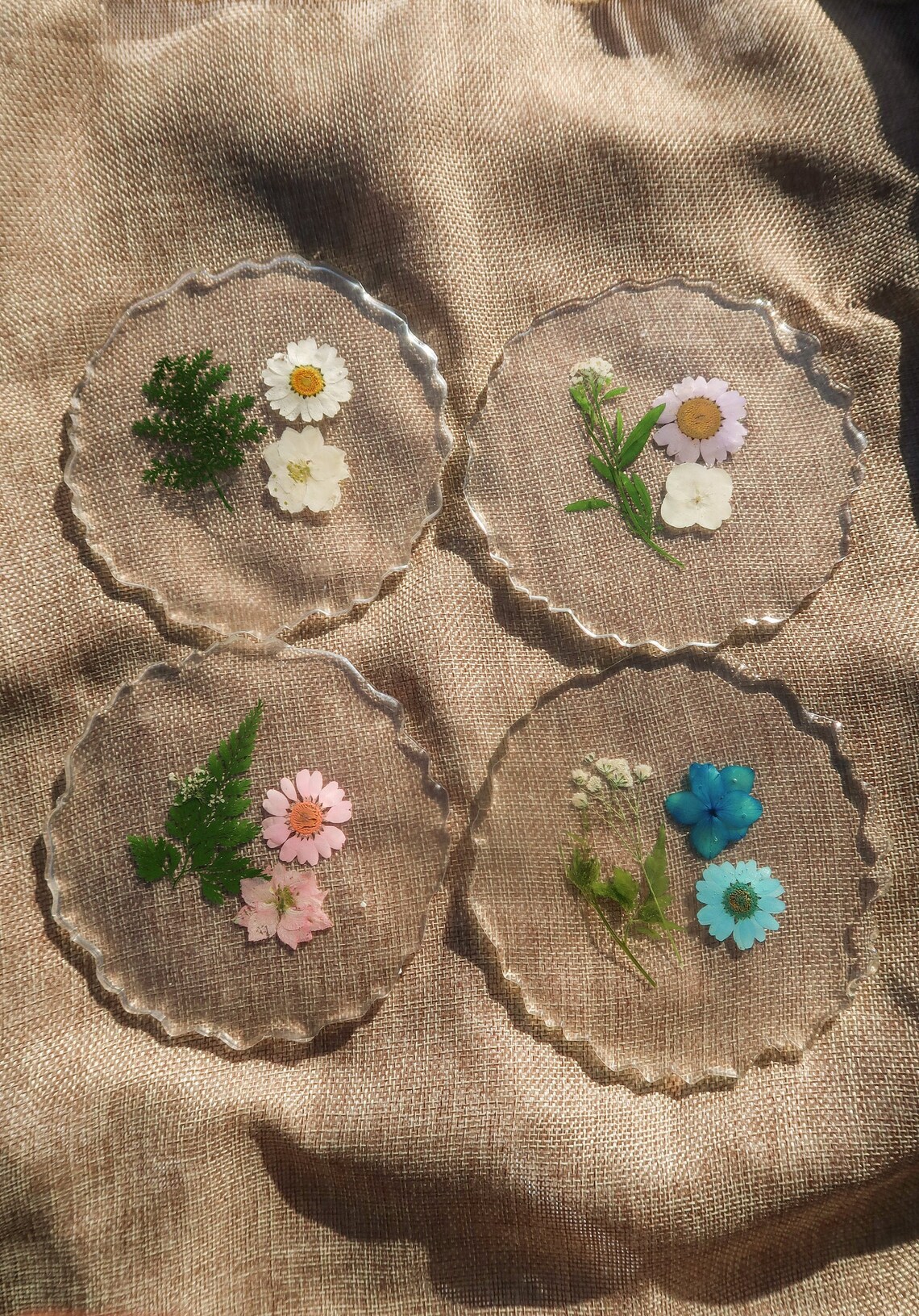 Pressed Floral Resin Coaster, Dried Flower Coasters, Birthday Gift for ...