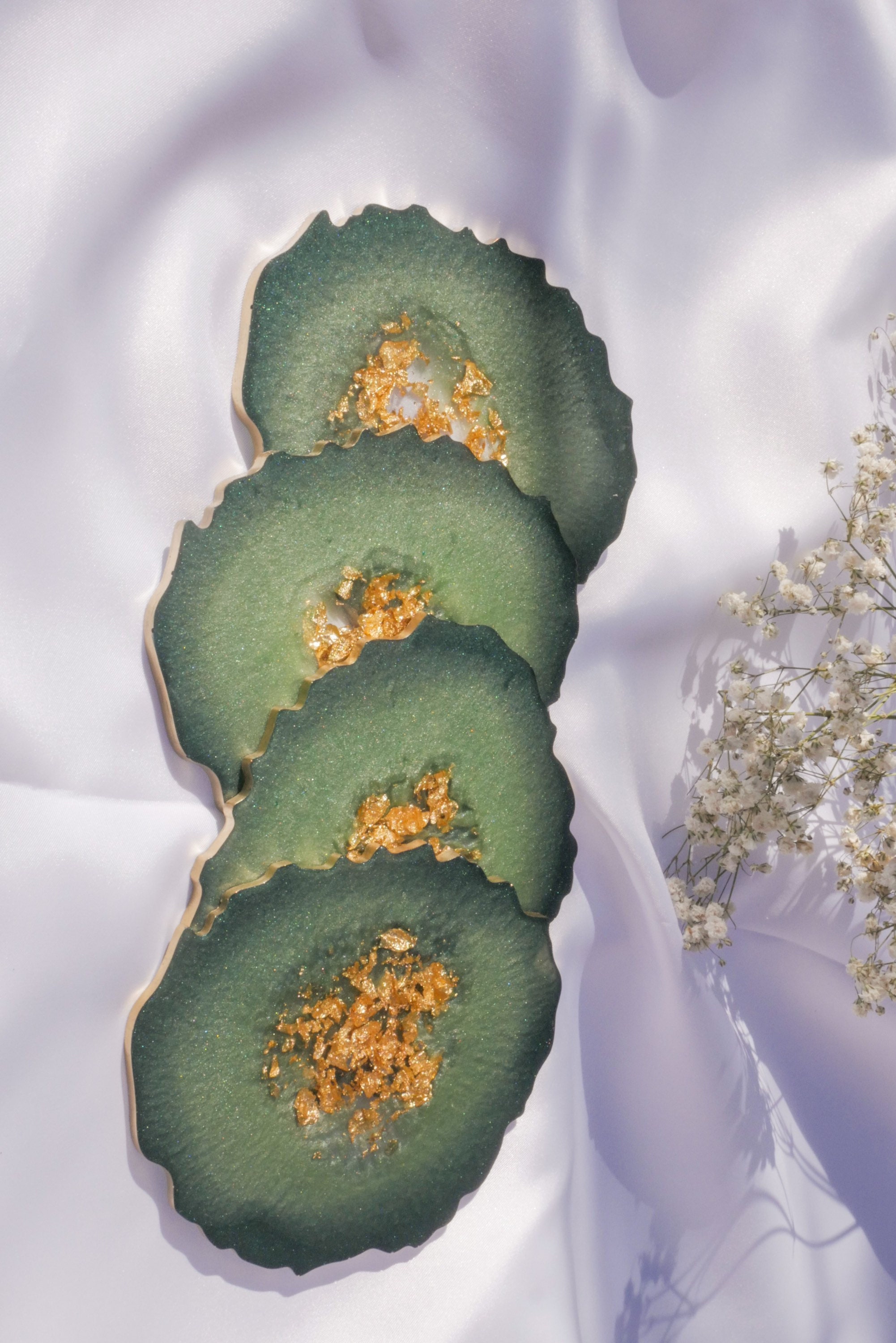 Jade Resin Coasters Geode Coaster Agate Coaster Resin Agate - Etsy ...