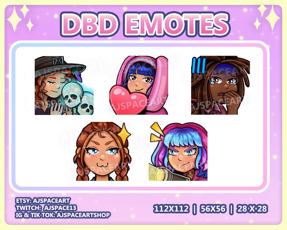 Dead by Daylight DBD Survivor Emote Pack of 5 Mikaela Reid, Bunny Feng ...