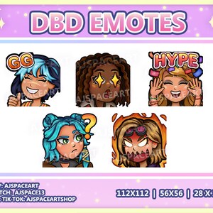 Dead by Daylight DBD Survivor Emote Pack of 5 Haddie Kaur Elodie Rakoto ...