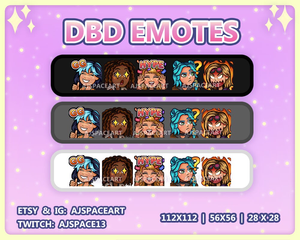 Dead by Daylight DBD Survivor Emote Pack of 5 Haddie Kaur - Etsy Canada