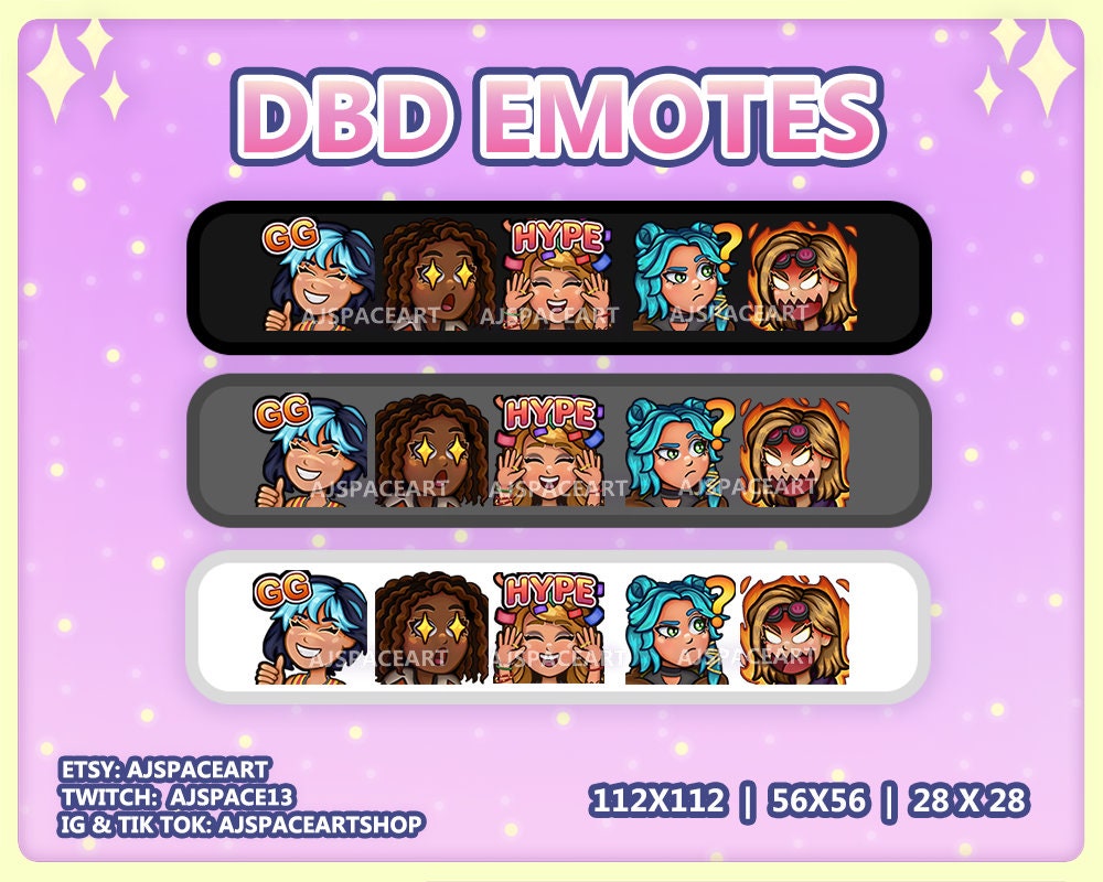 Dead by Daylight DBD Survivor Emote Pack of 5 Haddie Kaur Elodie Rakoto ...