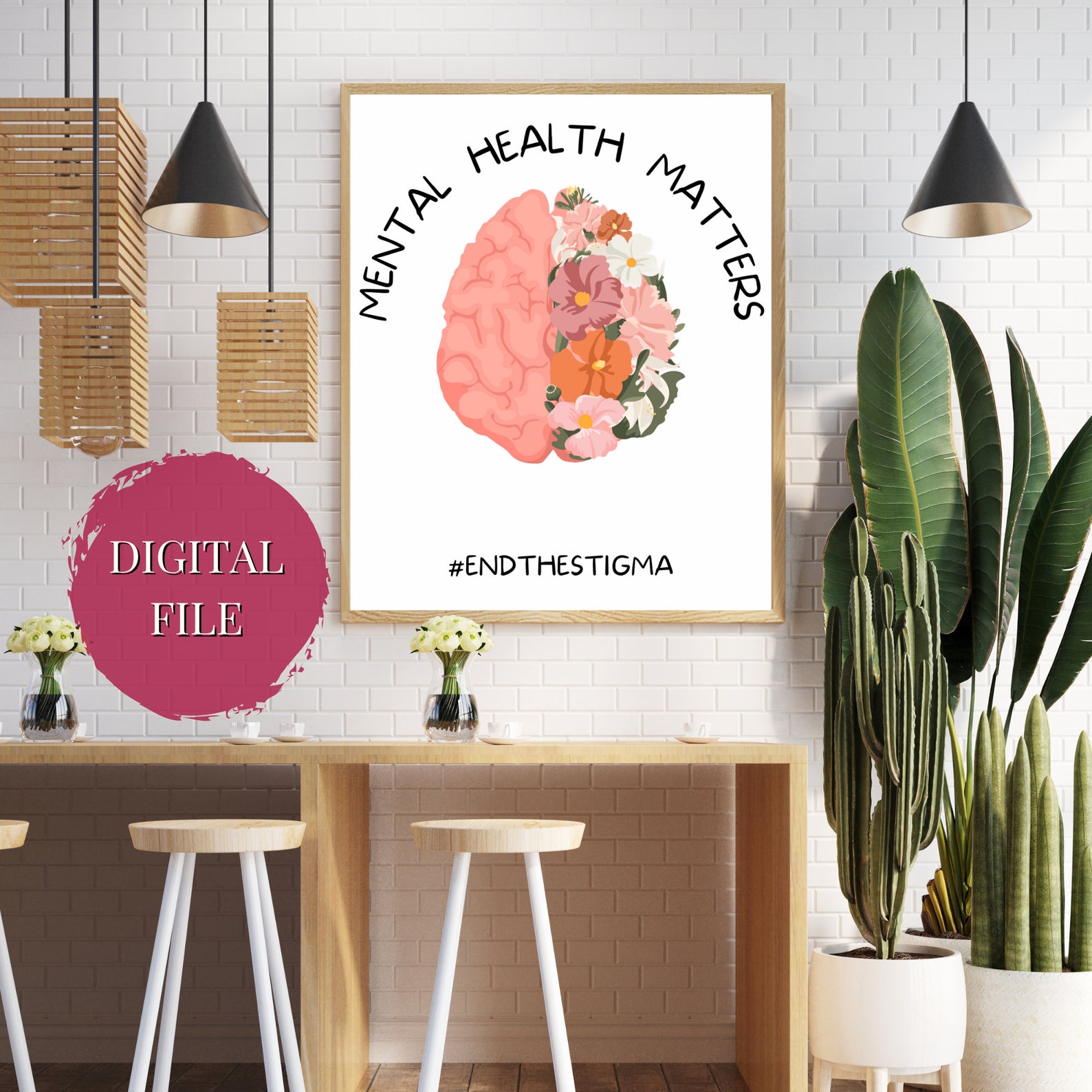 Mental Health Printable End the Stigma, Psychology Art Print, Gift for ...