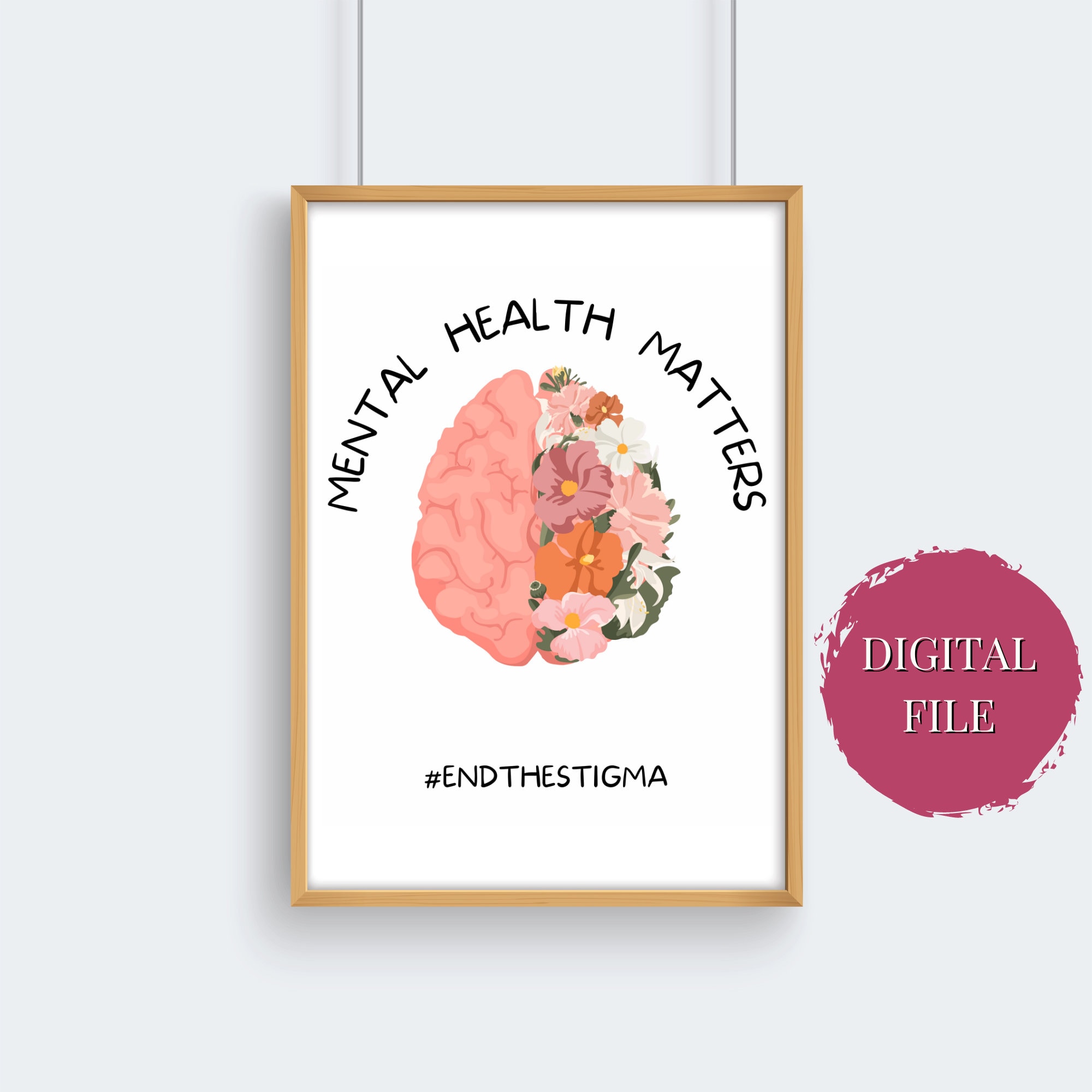 Mental Health Printable End the Stigma, Psychology Art Print, Gift for ...