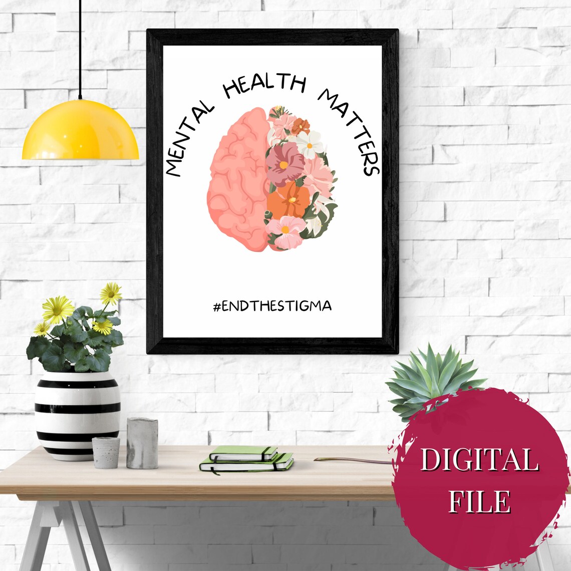 Mental Health Printable End the Stigma, Psychology Art Print, Gift for ...