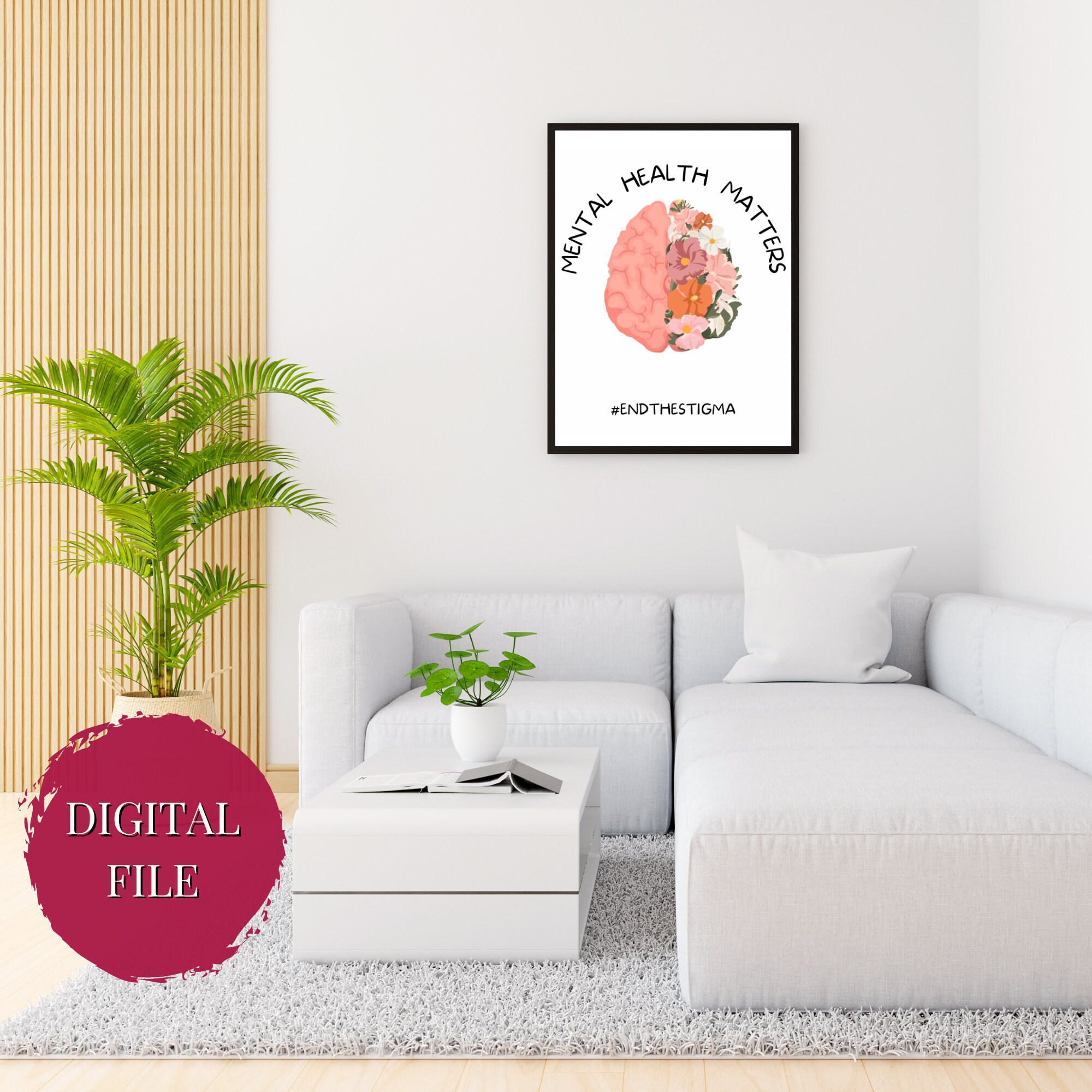 Mental Health Printable End the Stigma, Psychology Art Print, Gift for ...