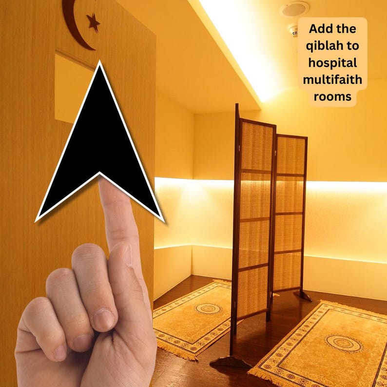 Qiblah Direction Arrow, Qibla Wall Decal Sticker, Prayer Direction ...