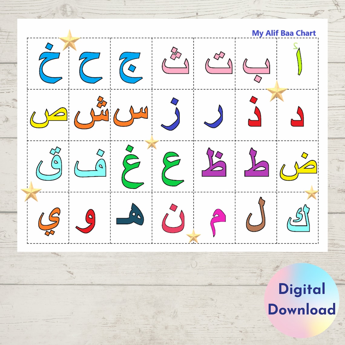 Arabic Alphabet Mat Alif Baa Taa Table Mat Arabic Numerals | Etsy