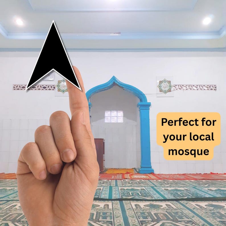 Qiblah Direction Arrow, Qibla Wall Decal Sticker, Prayer Direction ...