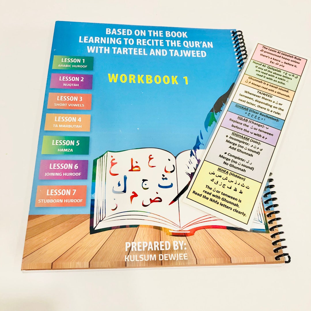 Quran Tarteel and Tajweed Activity Workbook With Quran Stops Rules ...
