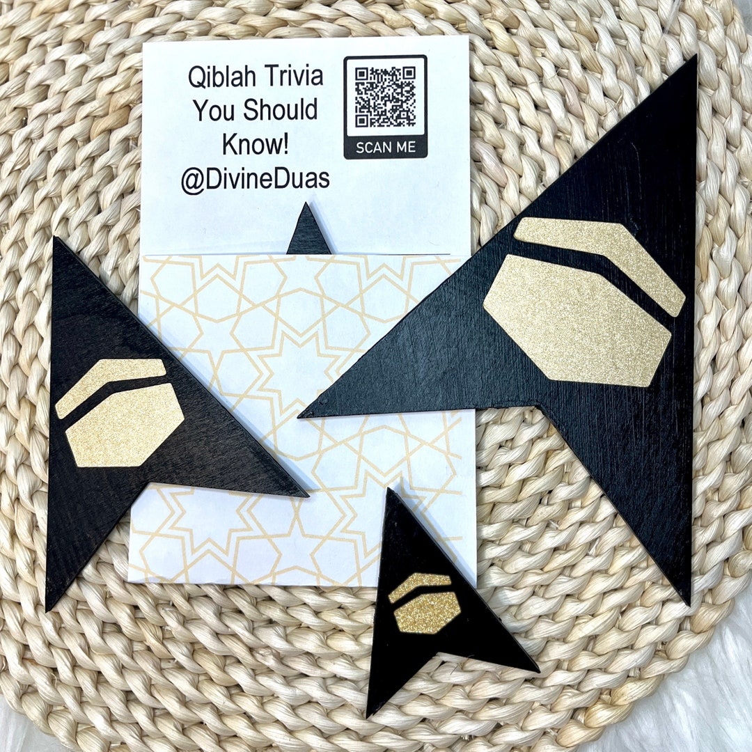 Qiblah Direction Arrow, Wooden Qibla, Wooden Wall Sticker, Prayer ...