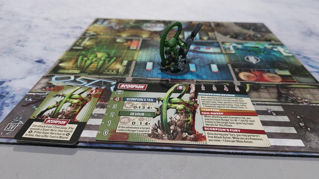 Cmon Games Marvel Zombies Zombicide Scorpion zombie Painted With Cards ...