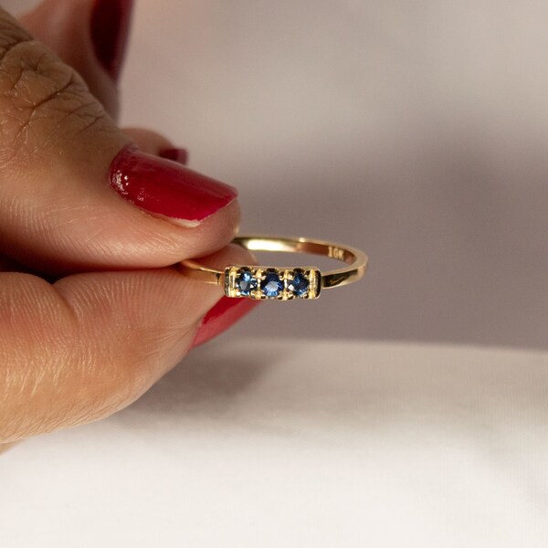 Sapphire Stack Ring - Etsy