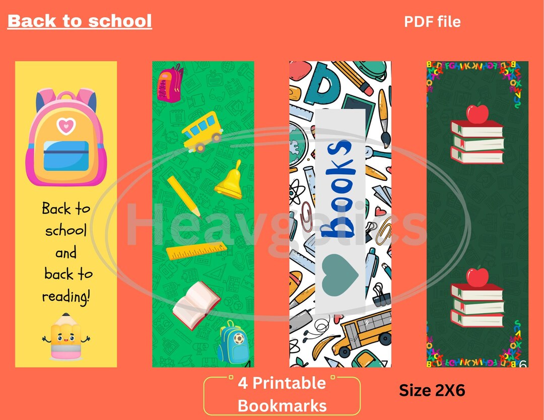 Reading PNG Bookmark-printable-digital-back to School-pdf Printable - Etsy