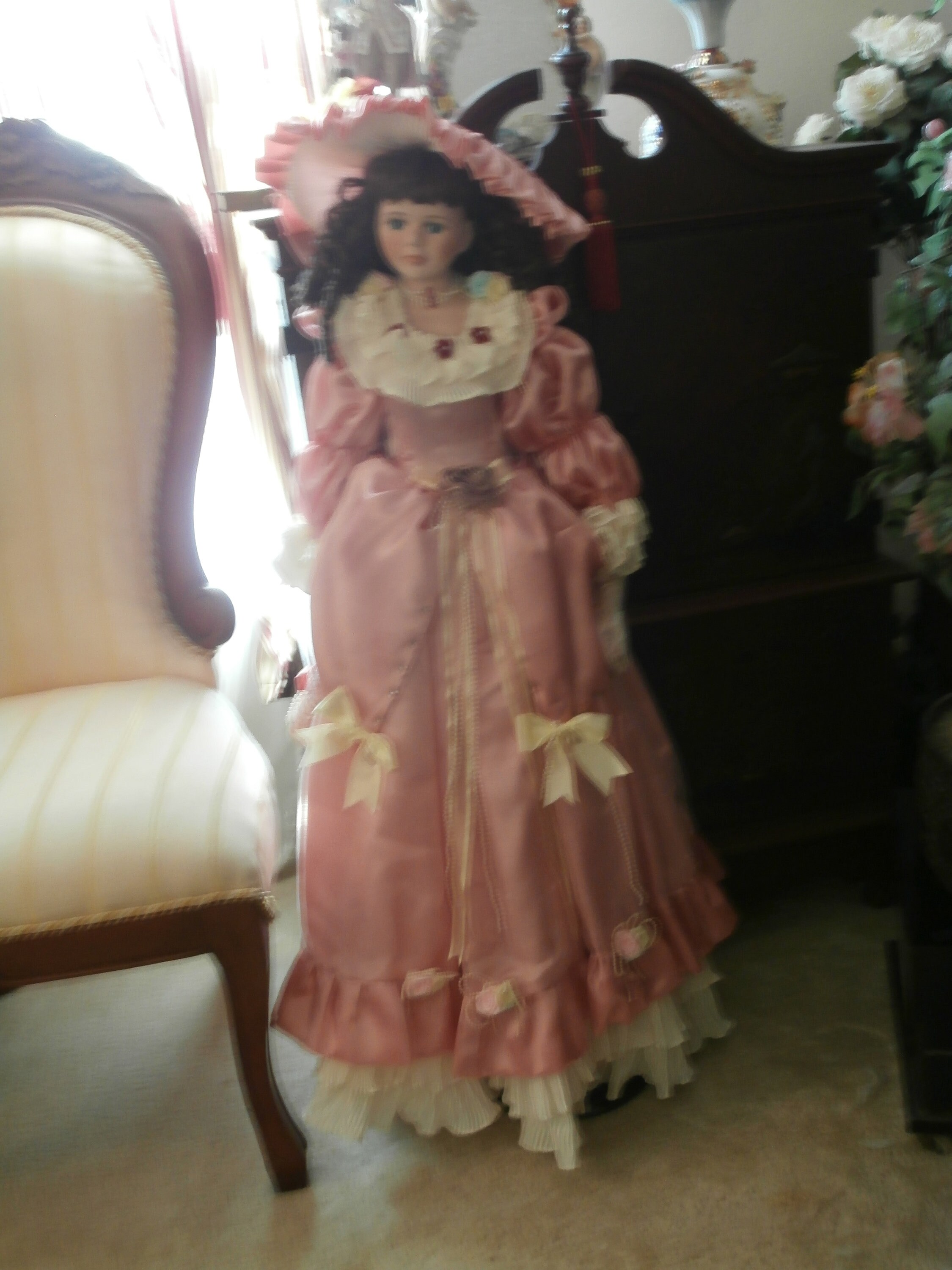 VINTAGE GENUINE Porcelain Doll Large 42 Inches New at MASTER Piece Life ...