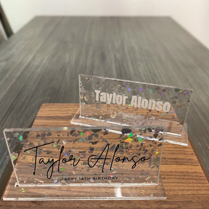 Glitter Name Cards - Etsy