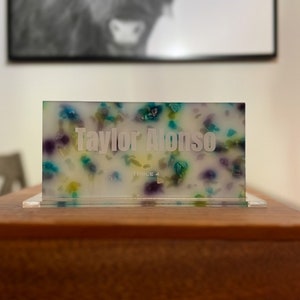 Acrylic Name Plate, Modern Calligraphy Name Card, Specialty Glitter ...