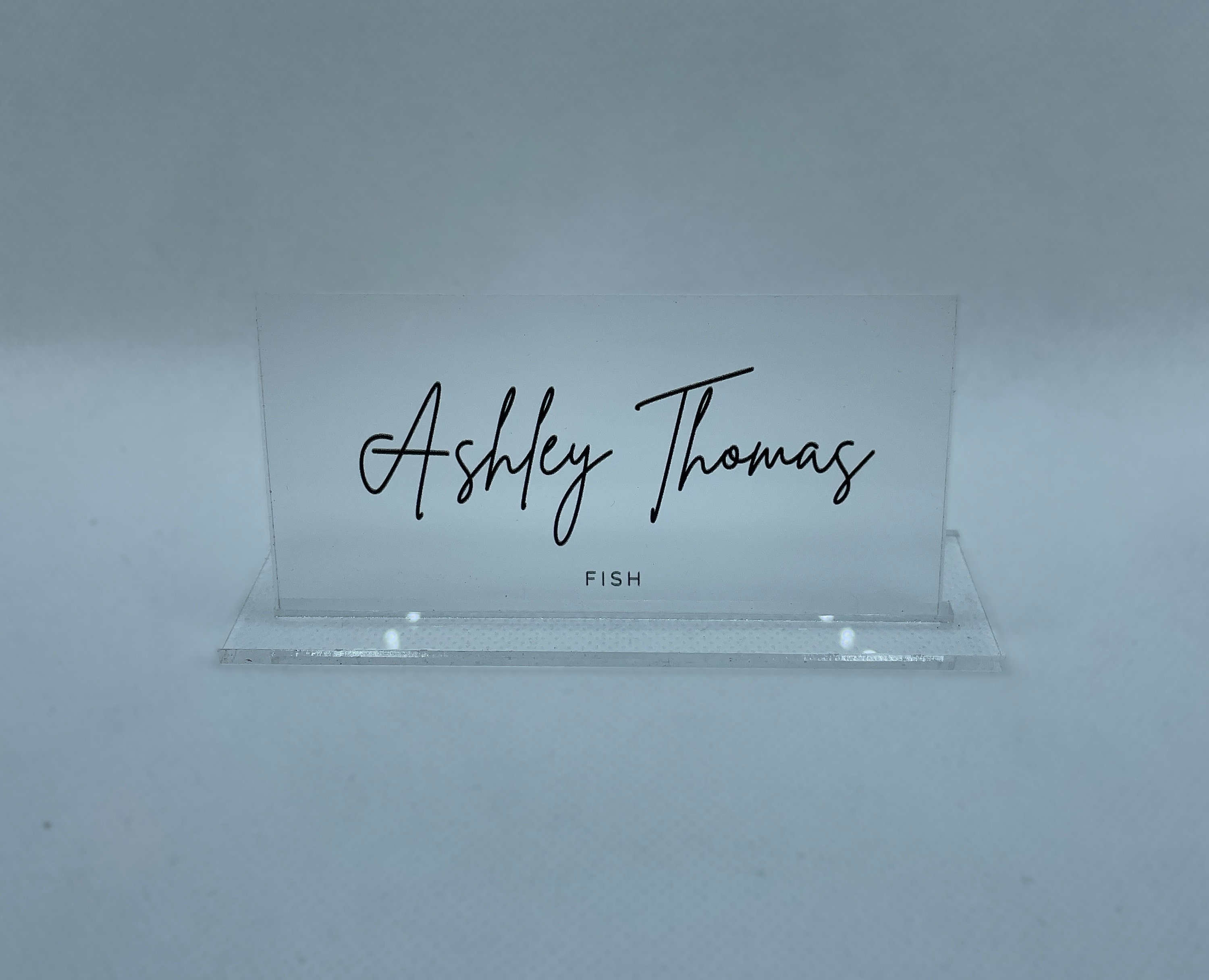 Acrylic Name Plates, Modern Calligraphy Name Card, Laser Cut, Lucite ...