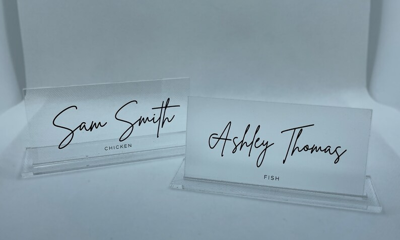 Acrylic Name Plates, Modern Calligraphy Name Card, Laser Cut, Lucite ...