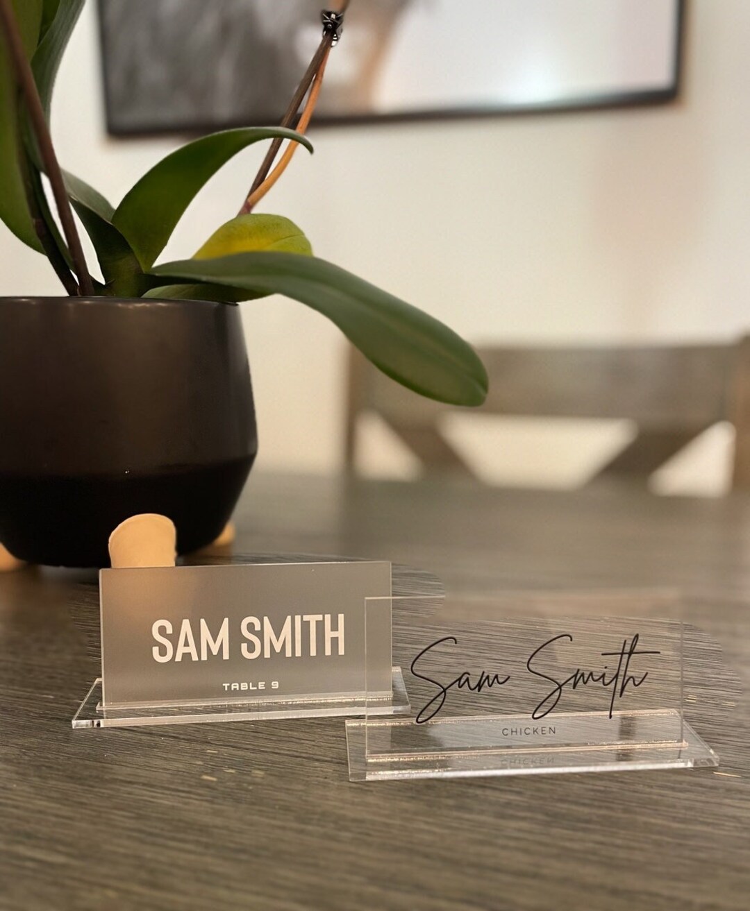 Acrylic Name Plates, Modern Calligraphy Name Card, Laser Cut, Lucite ...
