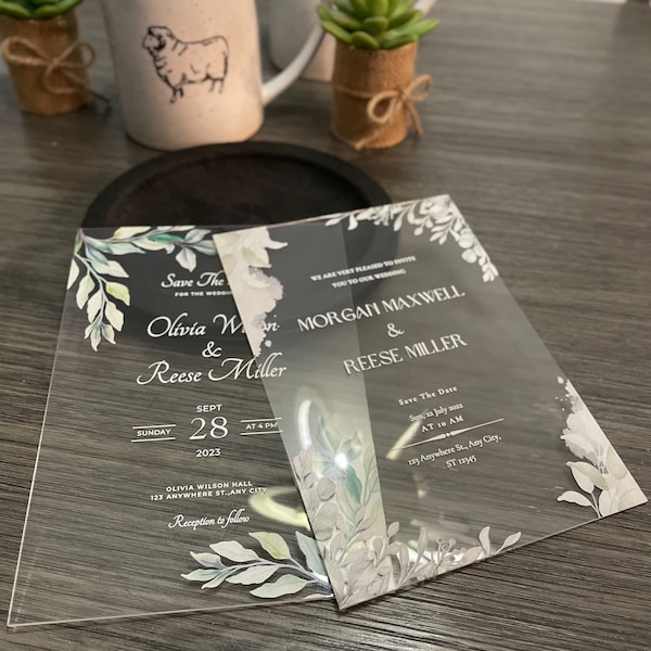 Clear Wedding Invitation - Etsy