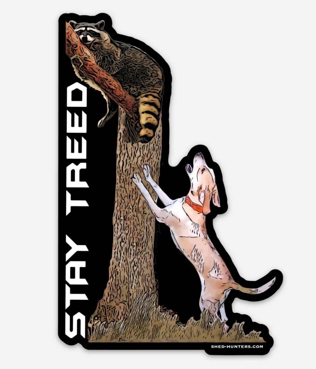 Stay Treed English Red Tick Coon Hound Hunter Gun Dog Hunting Sticker ...