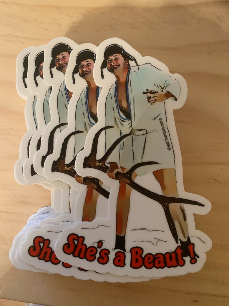 She’s a Beaut Clark Cousin Eddie Shed Antler Hunting Sticker! - Etsy