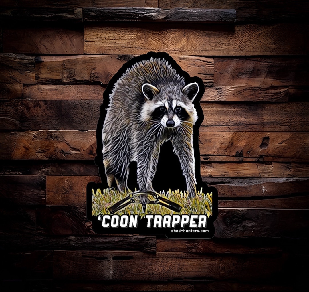 Raccoon Trapper Sticker - Etsy