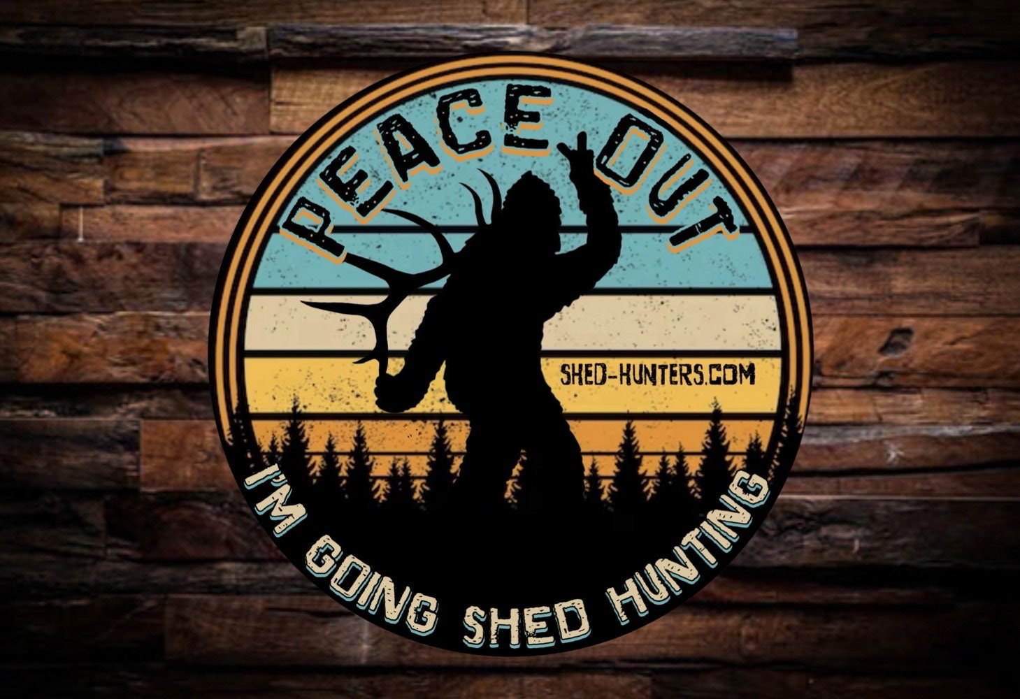 Bigfoot Retro Antler Shed Hunting Sticker - Etsy