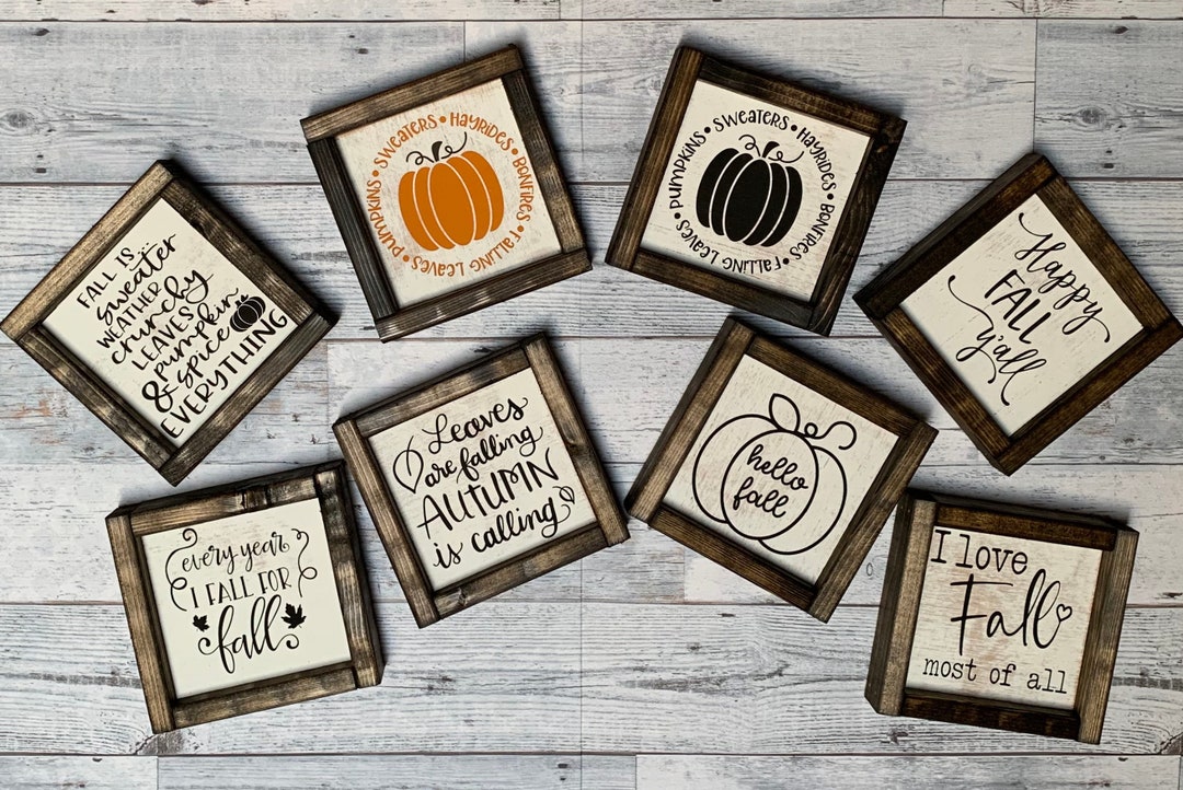 Mini Fall Wooden Sign Fall Wood Sign Home Decor Fall Pumpkin - Etsy