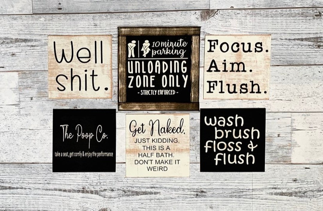 Funny Bathroom Sign Funny Bathroom Decor Bathroom Shelf - Etsy