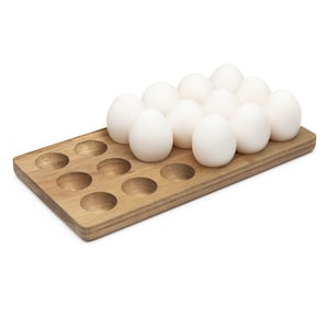 Wooden Egg Holder 18 Hole by Royal Signet, Hand-carved Wooden Egg Tray ...